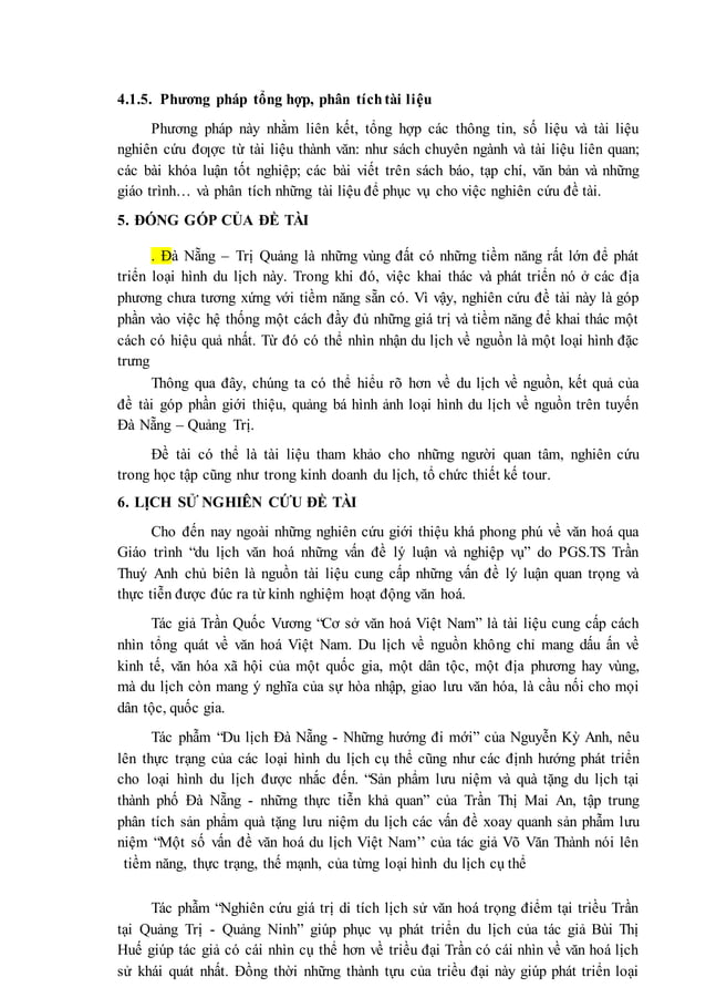 Khóa Luận Tốt Nghiệp Xây Dựng Chương Trình Du Lịch Đà Nẵng - Quảng Trị | DOCX