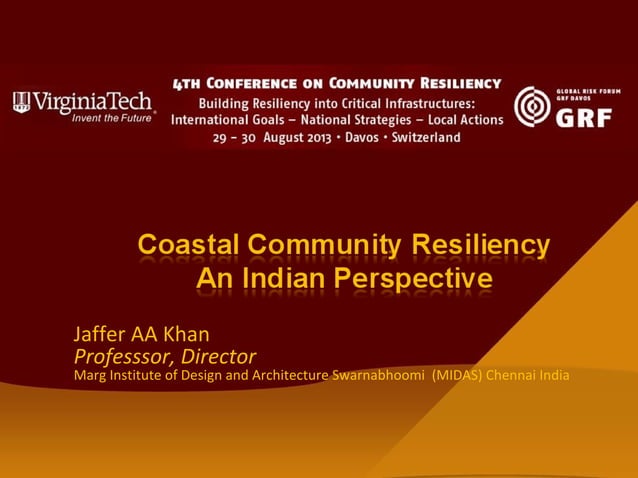 Jaffer Khan_Coastal Community Resilinece-Indian Perspective | PPT
