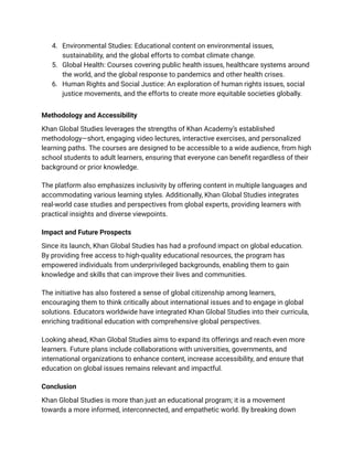 Khan Global Studies: Revolutionizing Global Education | PDF