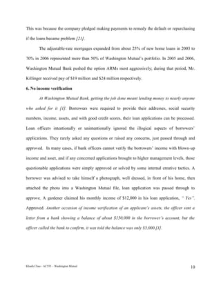 Washington Mutual Bank's Collapse Under An Audit Perspective | PDF