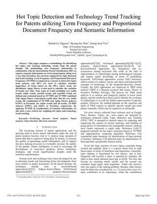 Hot Topic Detection and Technology Trend Tracking for Patents utilizing ...