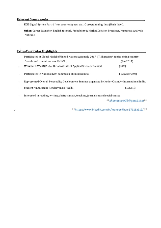 Muneer Khan Resume | PDF