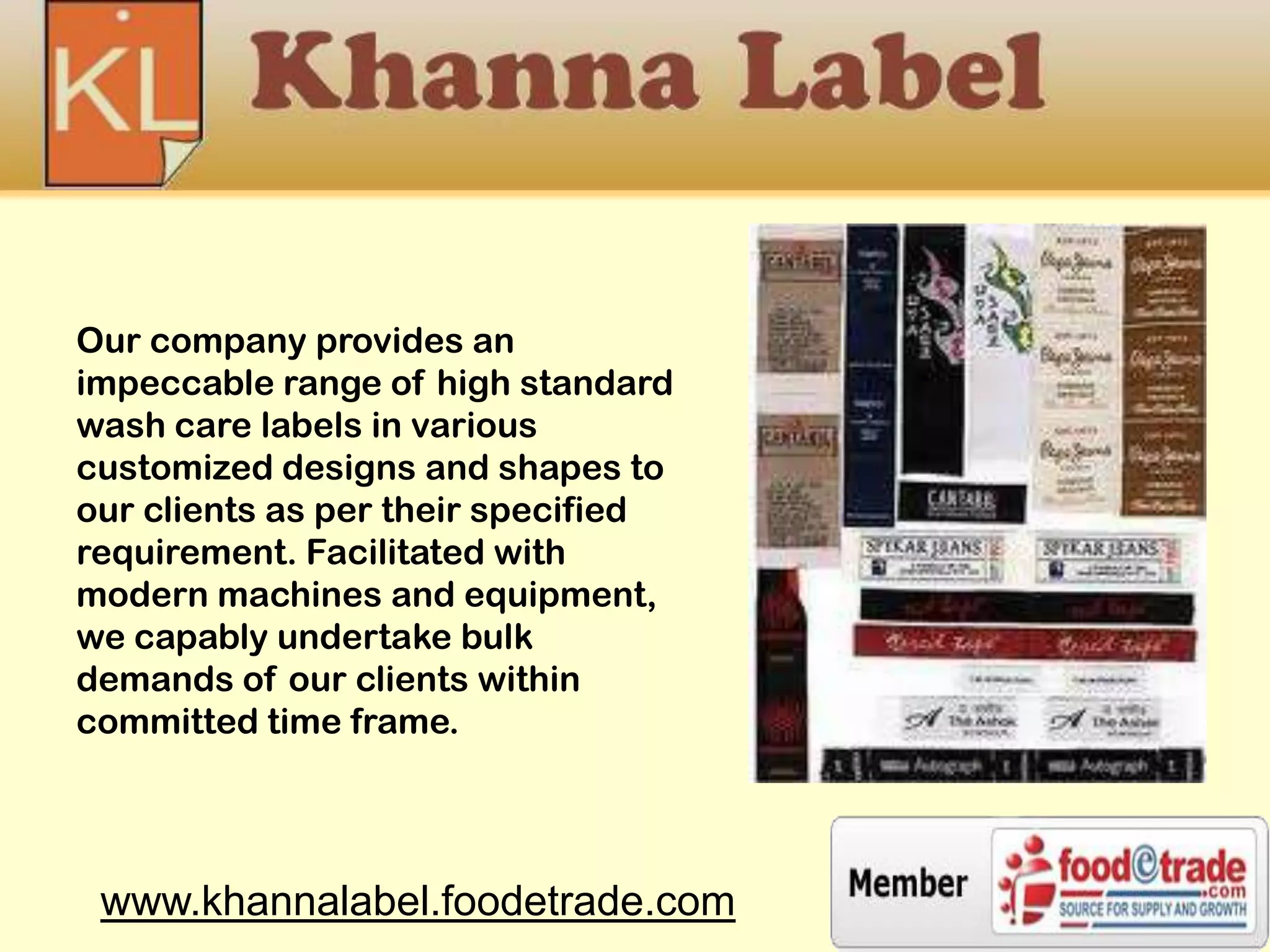 Manufacturer Of garment labels and Tags | PPTX