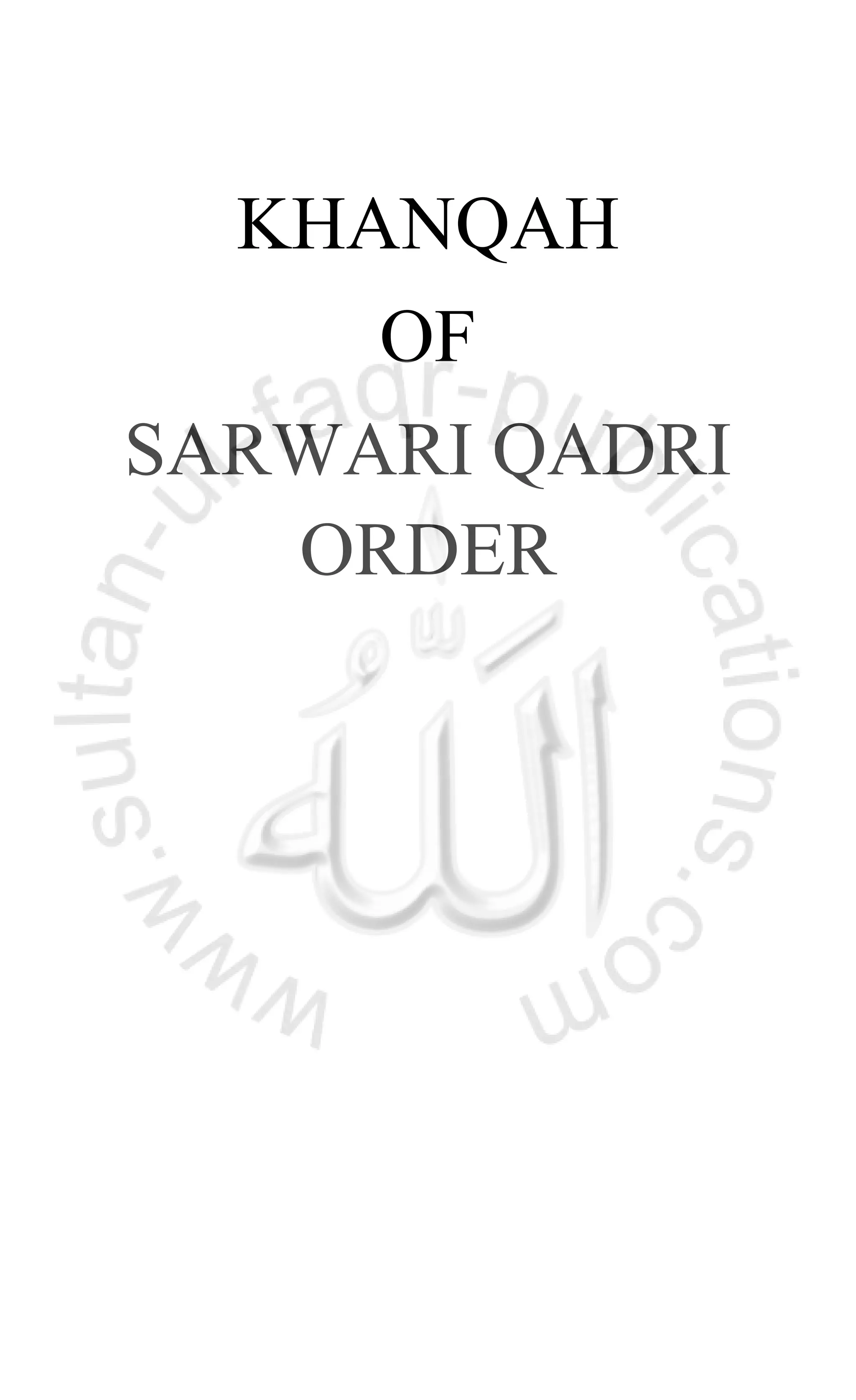 Khanqah of Sarwari Qadri Order | PDF | Islam | Religion & Spirituality