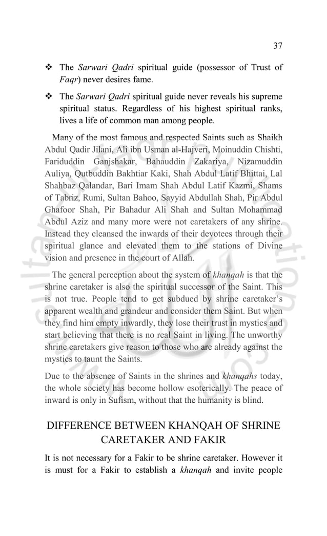 Khanqah of Sarwari Qadri Order | PDF