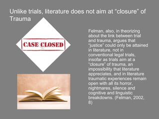 Trauma Theory and Its Implications in Humanities and Social Sciences | PPT