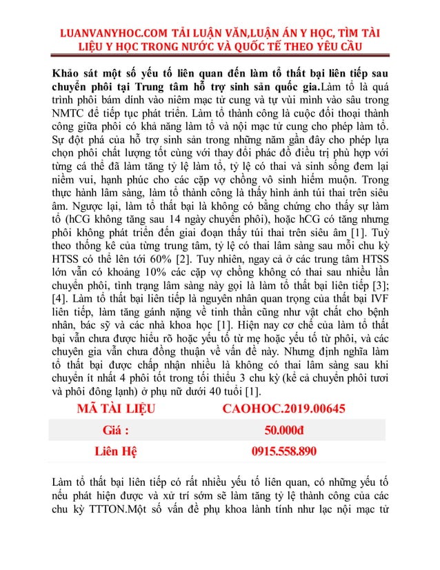 Khao sat mot so yeu to lien quan den lam to that bai lien tiep sau ...