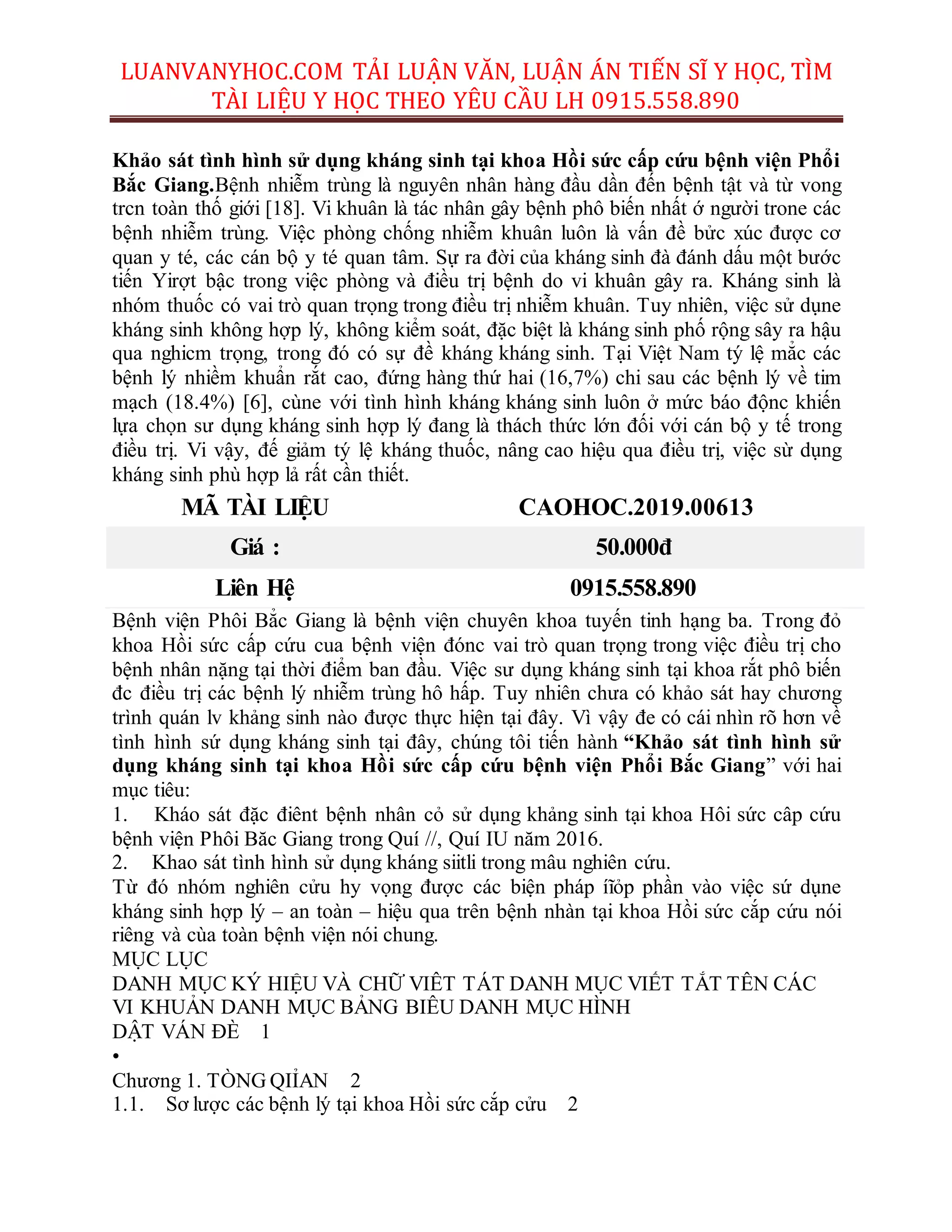 Khao sat tinh hinh su dung khang sinh tai khoa hoi suc cap cuu benh vien phoi bac giang | PDF