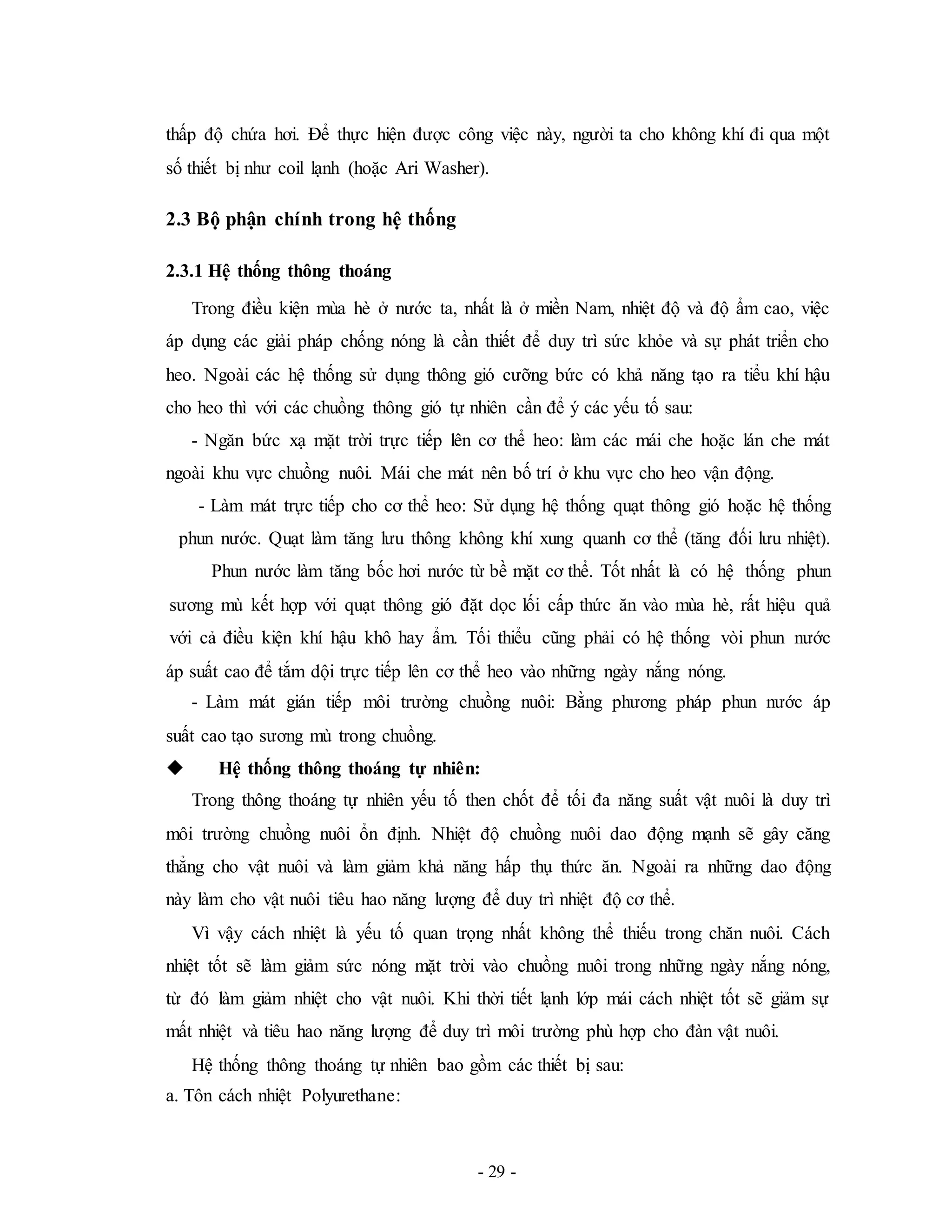 Khảo sát và tính toán hệ thống thông thoáng chuồng trại chăn nuôi heo ...