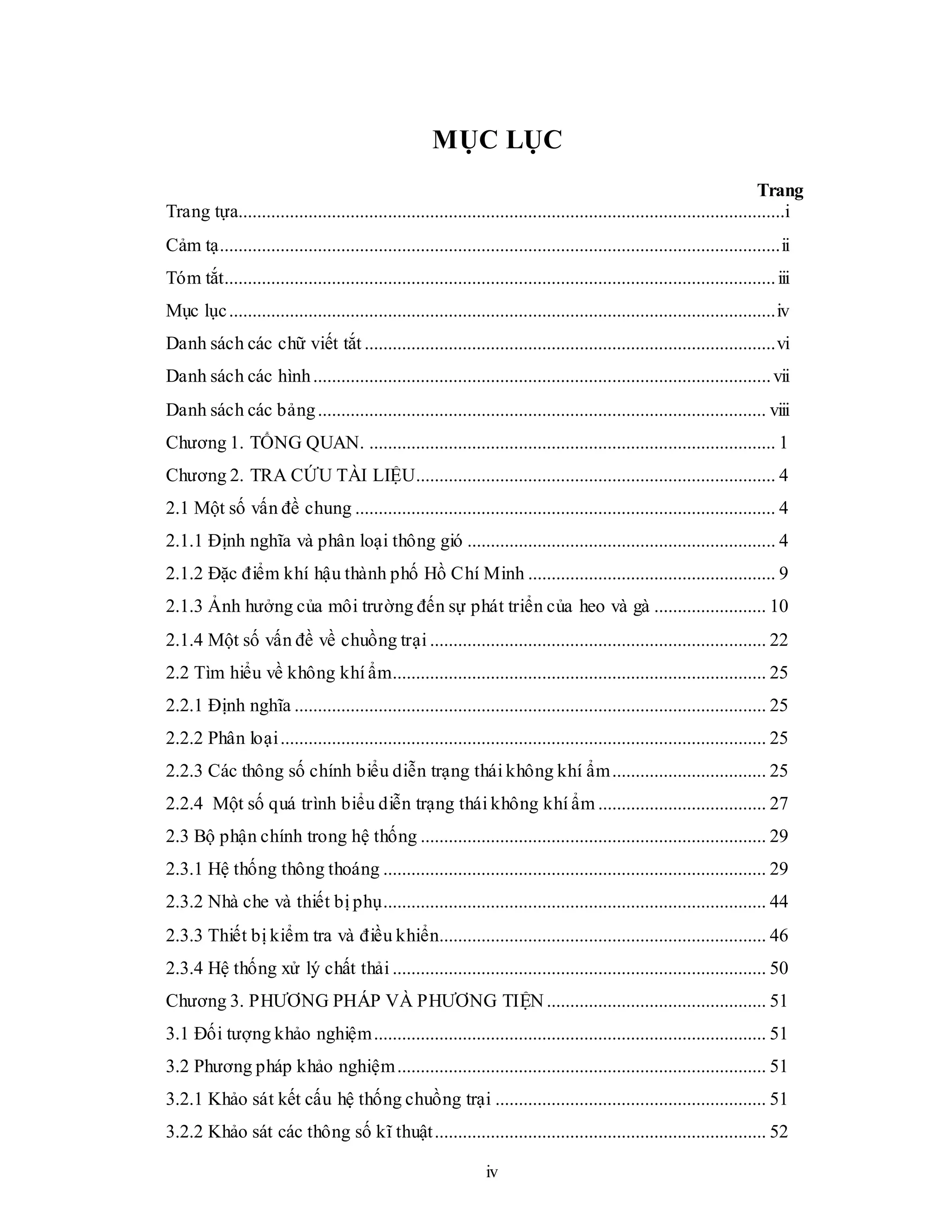Khảo sát và tính toán hệ thống thông thoáng chuồng trại chăn nuôi heo ...