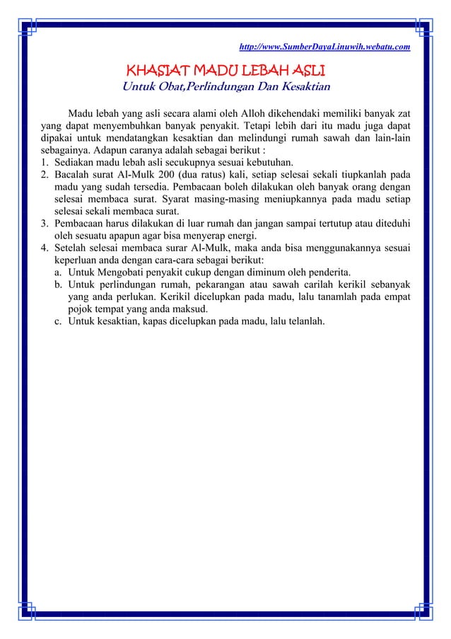 Khasiat madu lebah asli | PDF