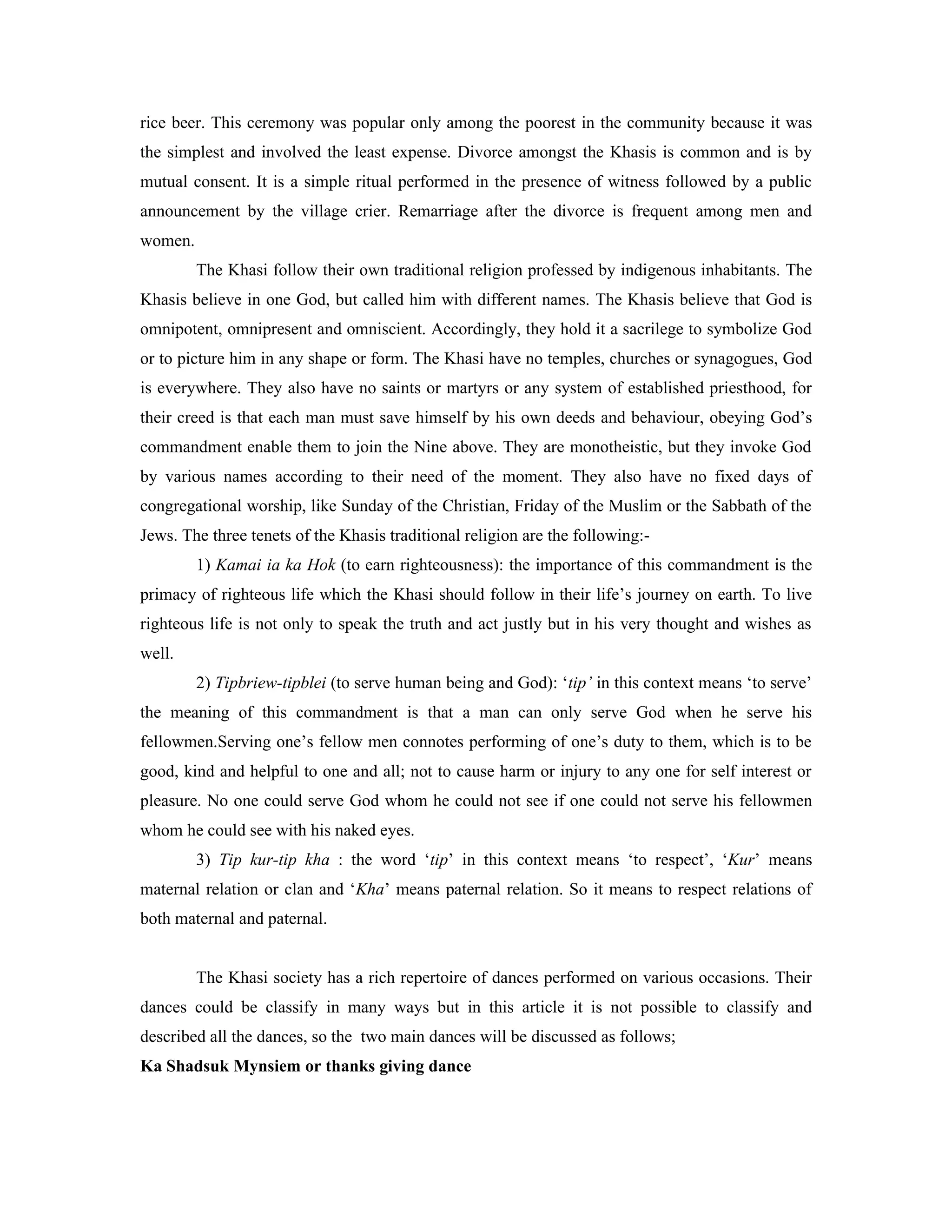 Khasi Culture and Society | DOC