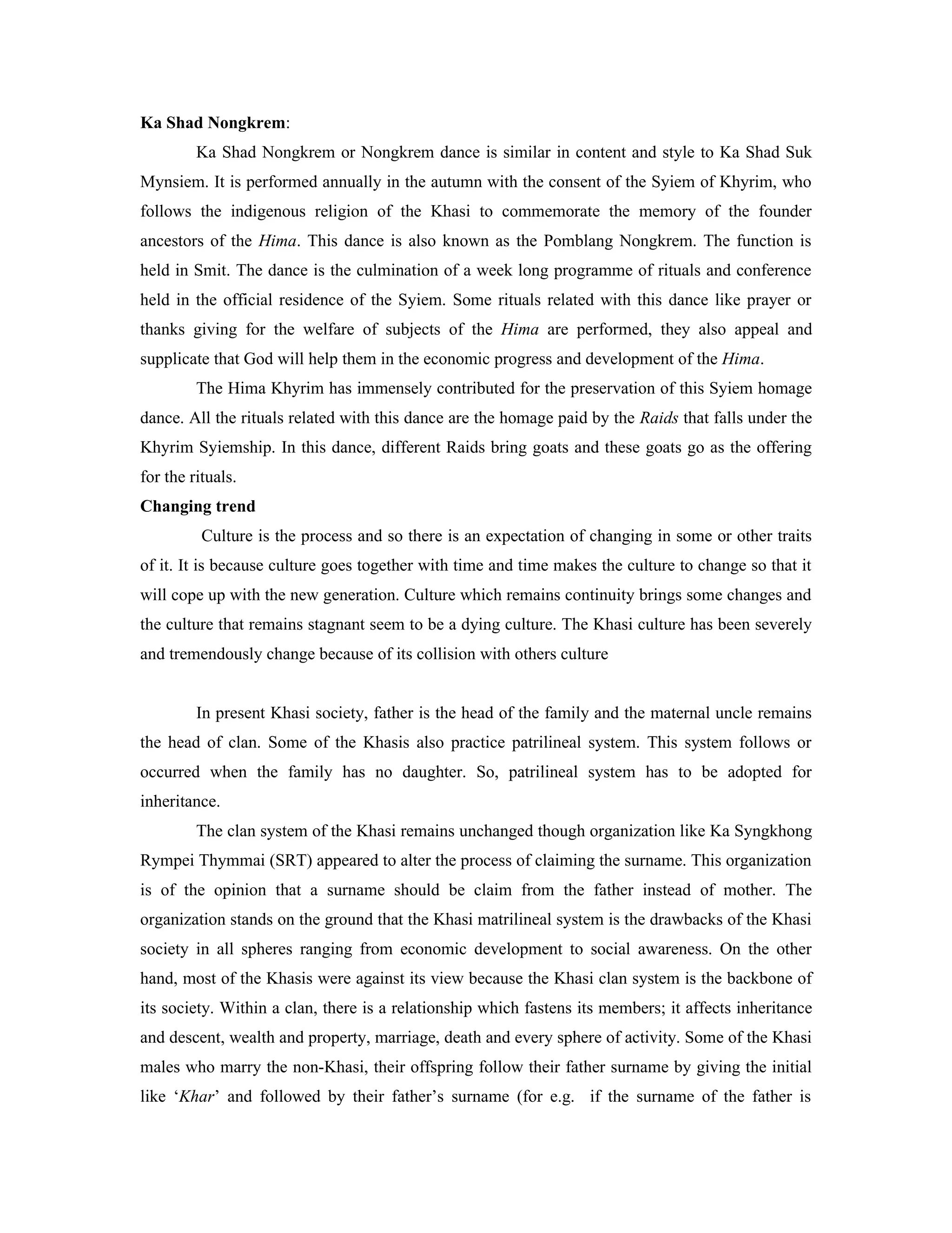 Khasi Culture and Society | DOC