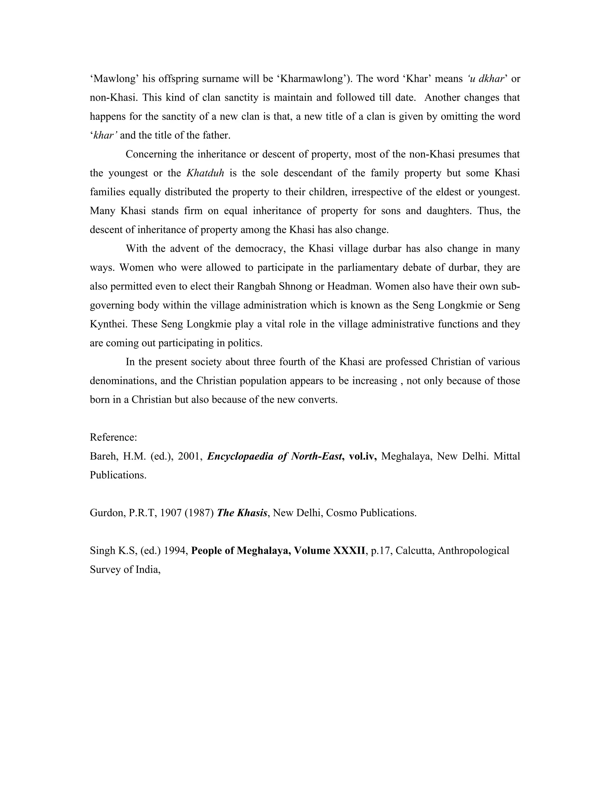 Khasi Culture and Society | DOC