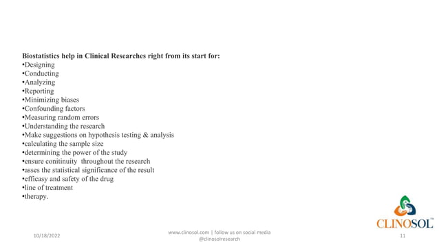 Role of Biostatistics in Clinical Trials | PPTX | Educational ...