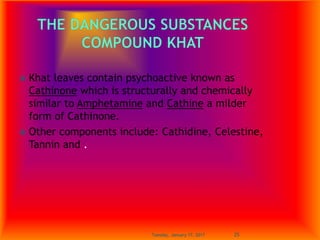 Khat presentation effects in health,socioeconomic,originality,types | PPT