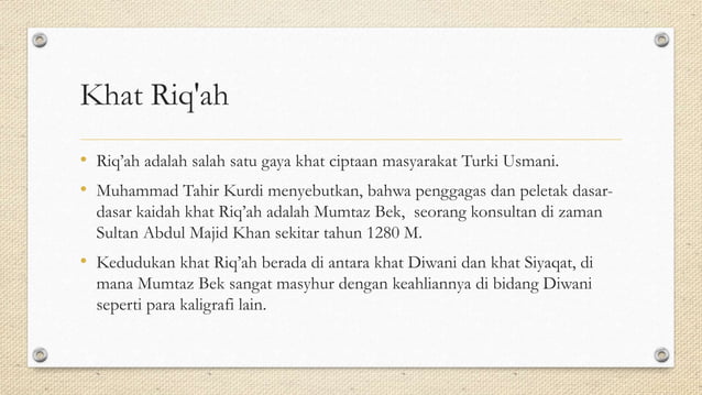 Khat riq'ah | PPTX