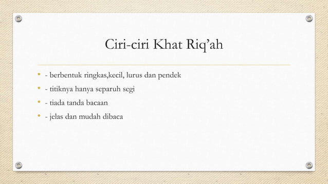 Khat riq'ah | PPTX