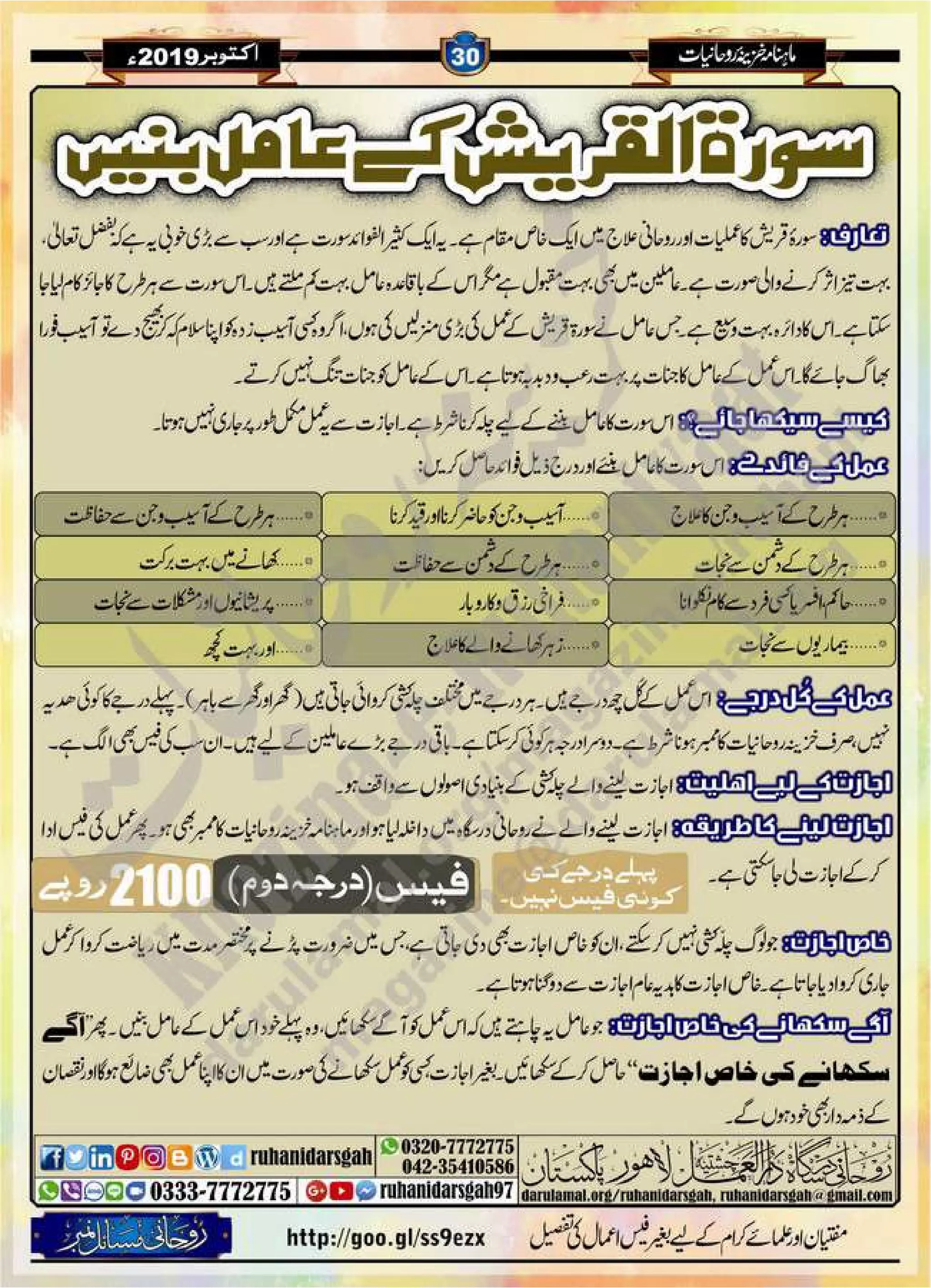 Khazina e-ruhaniyaat (october'2019) | PDF