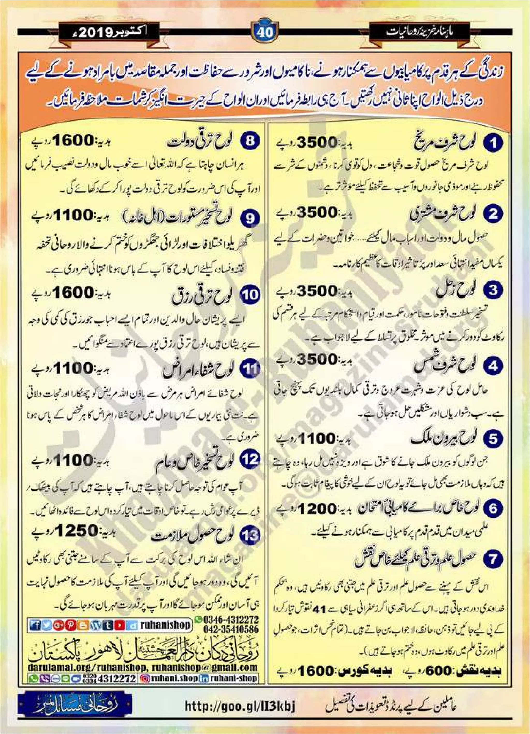 Khazina e-ruhaniyaat (october'2019) | PDF