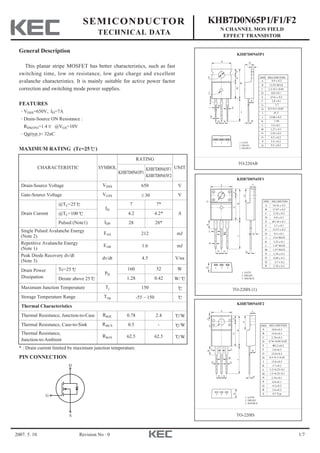 Khb 7d0n65f2 datasheet | PDF