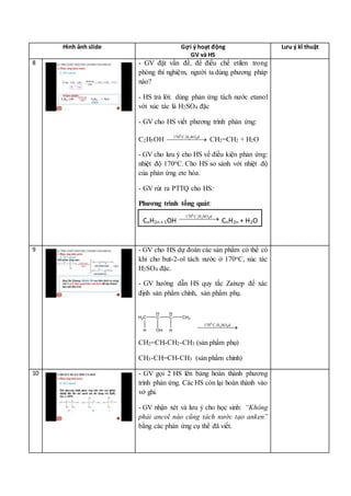 Kế hoạch bài dạy: Ancol (Tiết 2: TCHH-Điều chế-Ứng dụng) | DOCX