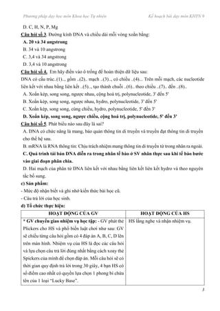 KHBD TÁI BẢN DNA KHTN 9. (Thực hành dạy học) | PDF