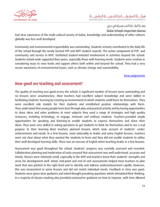 KHDA Inspection Report - Uptown School | PDF