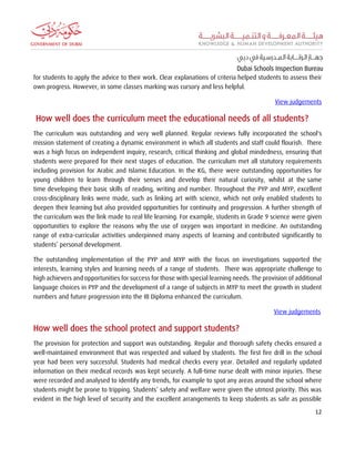 KHDA Inspection Report - Uptown School | PDF
