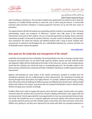 KHDA Inspection Report - Uptown School | PDF