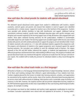 KHDA Inspection Report - Uptown School | PDF
