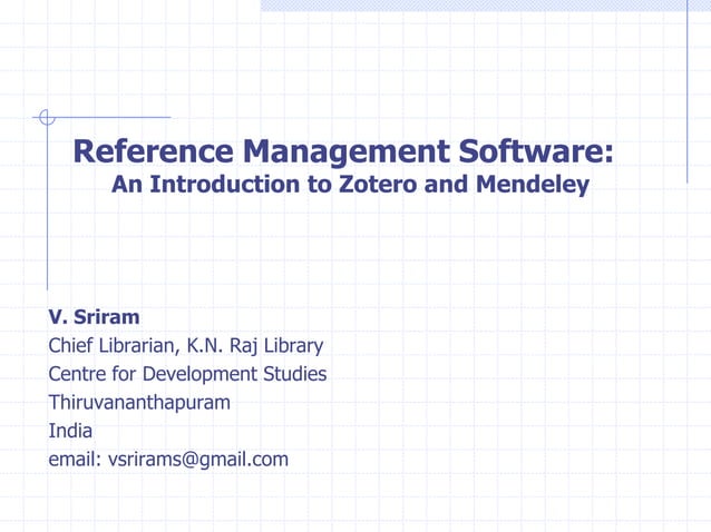 Reference Management Software: An Introduction to Zotero and Mendeley ...