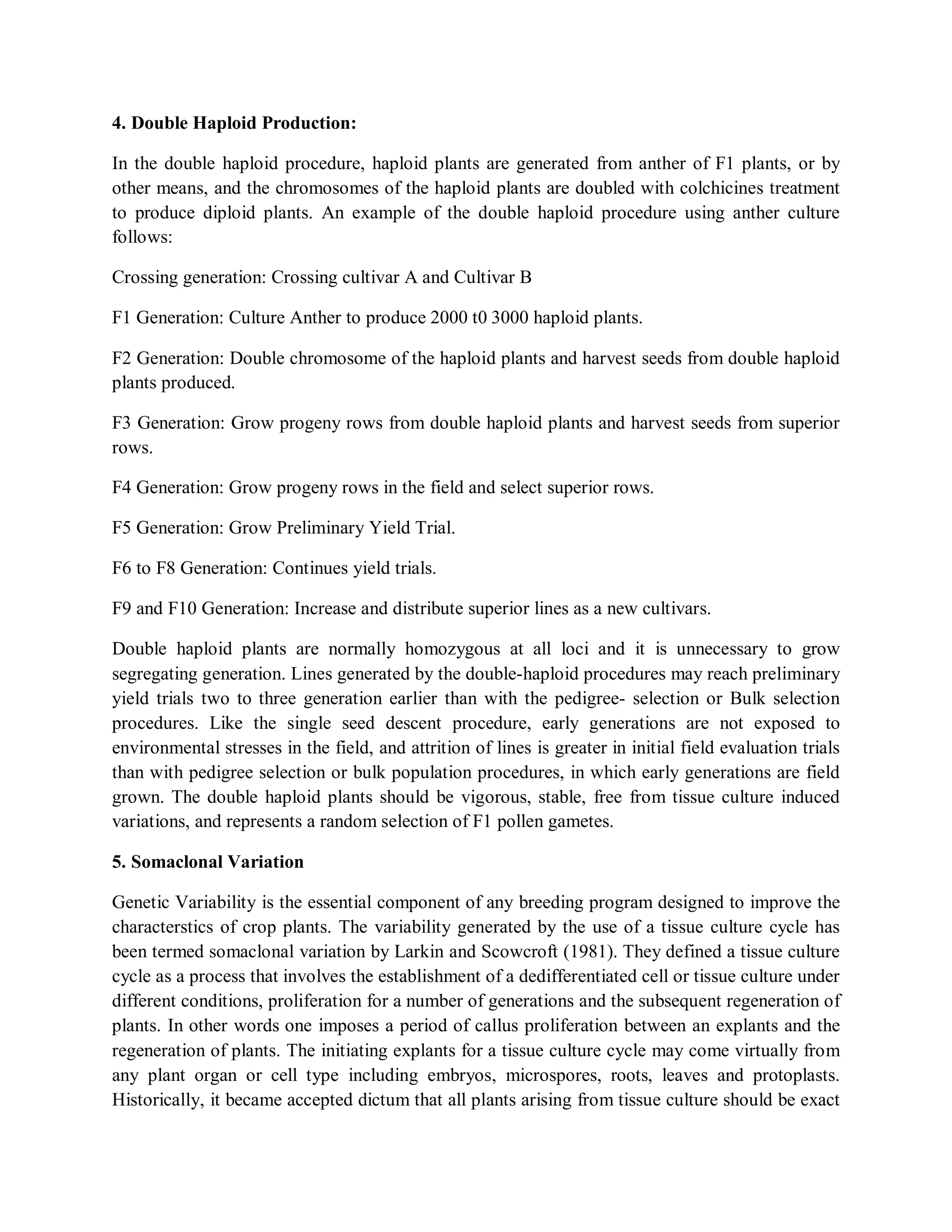 Advance Plant Breeding Techniques | PDF