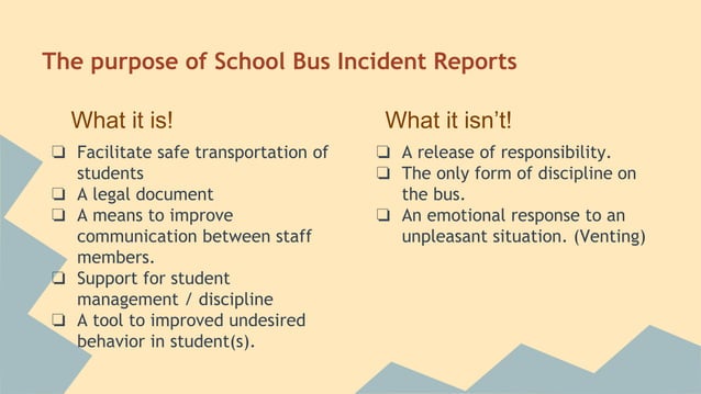 Improving Your School Bus Incident Reports | PPTX