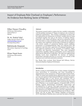 Impact of Employee Role Overload on Employee's Performance: An Evidence ...