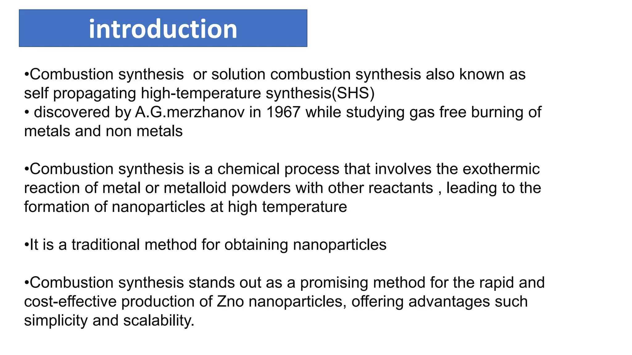 Zinc oxide nanopsrticles by combustion synthesis method | PPTX