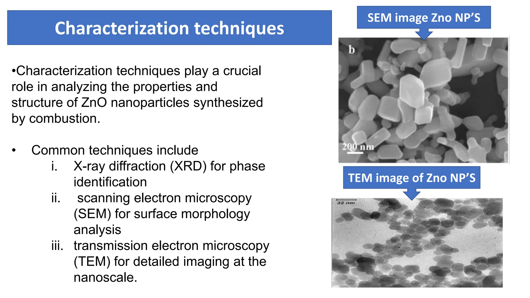 Zinc oxide nanopsrticles by combustion synthesis method | PPTX