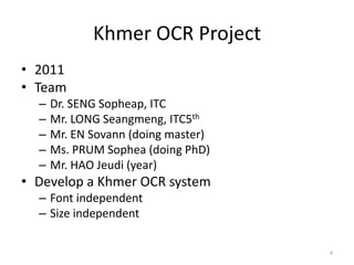 Khmer OCR | PPTX | Desktop Publishing | Computer Software and Applications