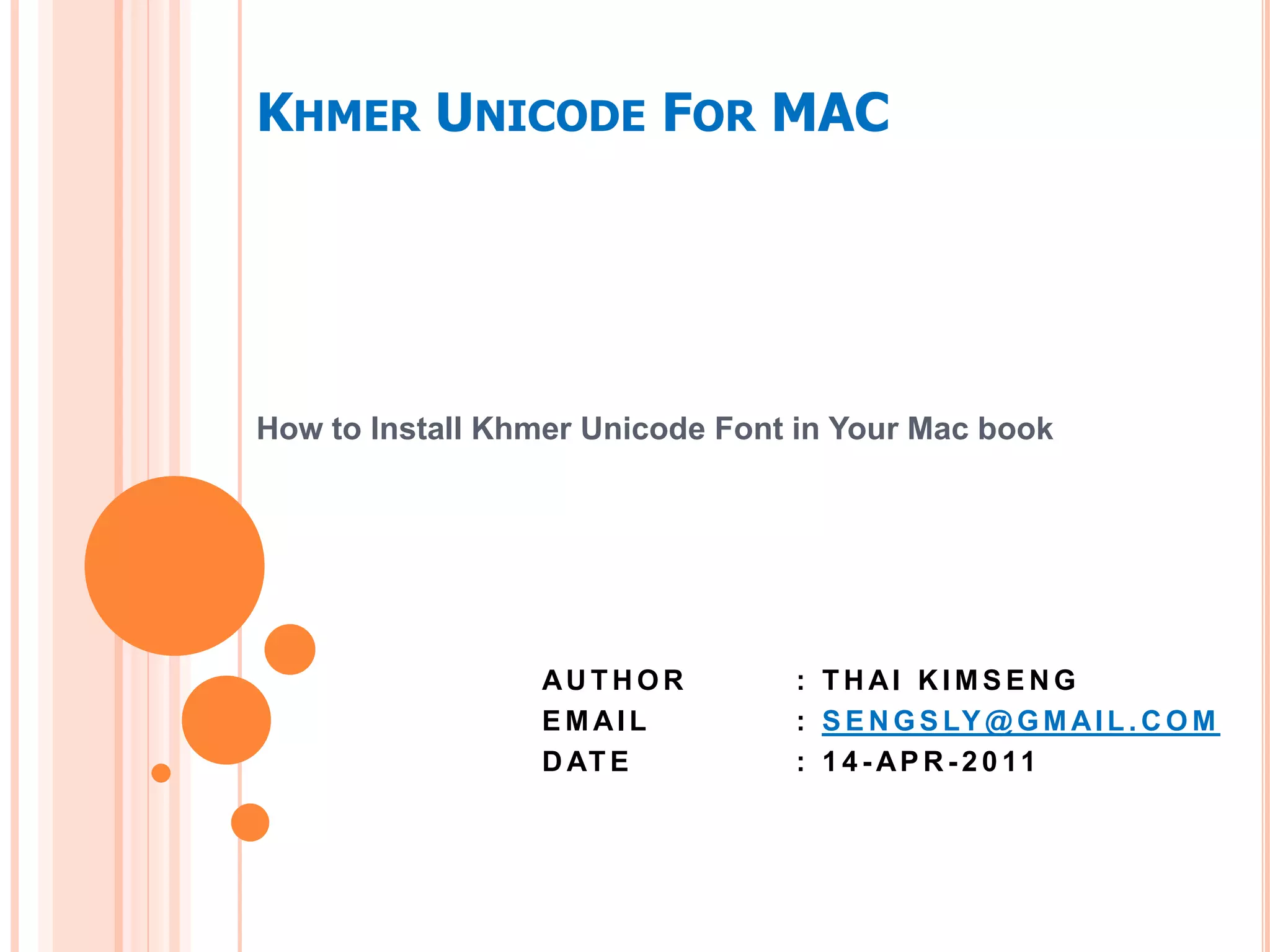 Khmer unicode for mac | PDF