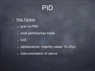KHMH Obs gyn infections PID ulcers STDs vaginitis.ppt | Sexual ...