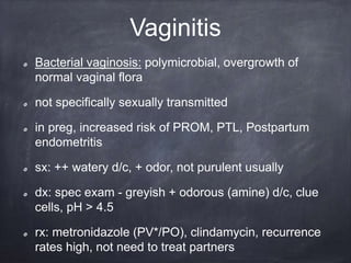 KHMH Obs gyn infections PID ulcers STDs vaginitis.ppt | Sexual ...