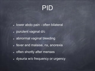 KHMH Obs gyn infections PID ulcers STDs vaginitis.ppt