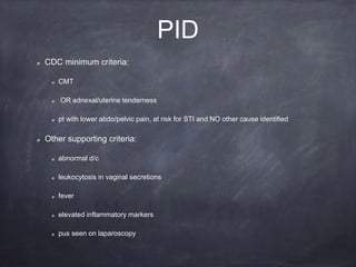 KHMH Obs gyn infections PID ulcers STDs vaginitis.ppt