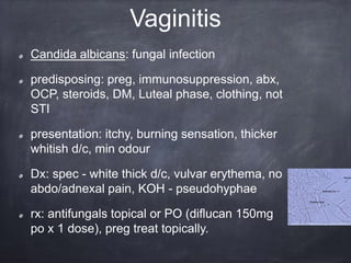 KHMH Obs gyn infections PID ulcers STDs vaginitis.ppt