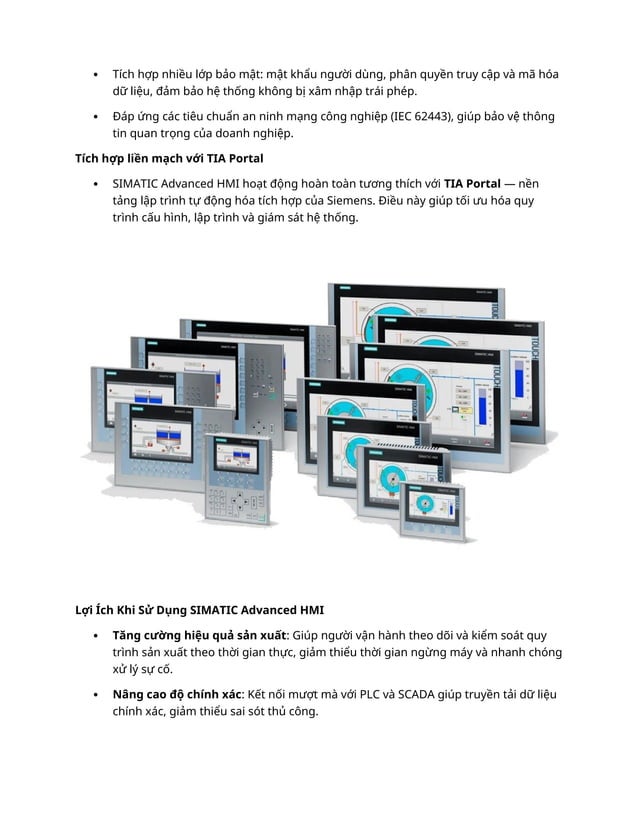 Khám Phá Dòng SIMATIC Advanced HMI Của SIEMENS | DOCX