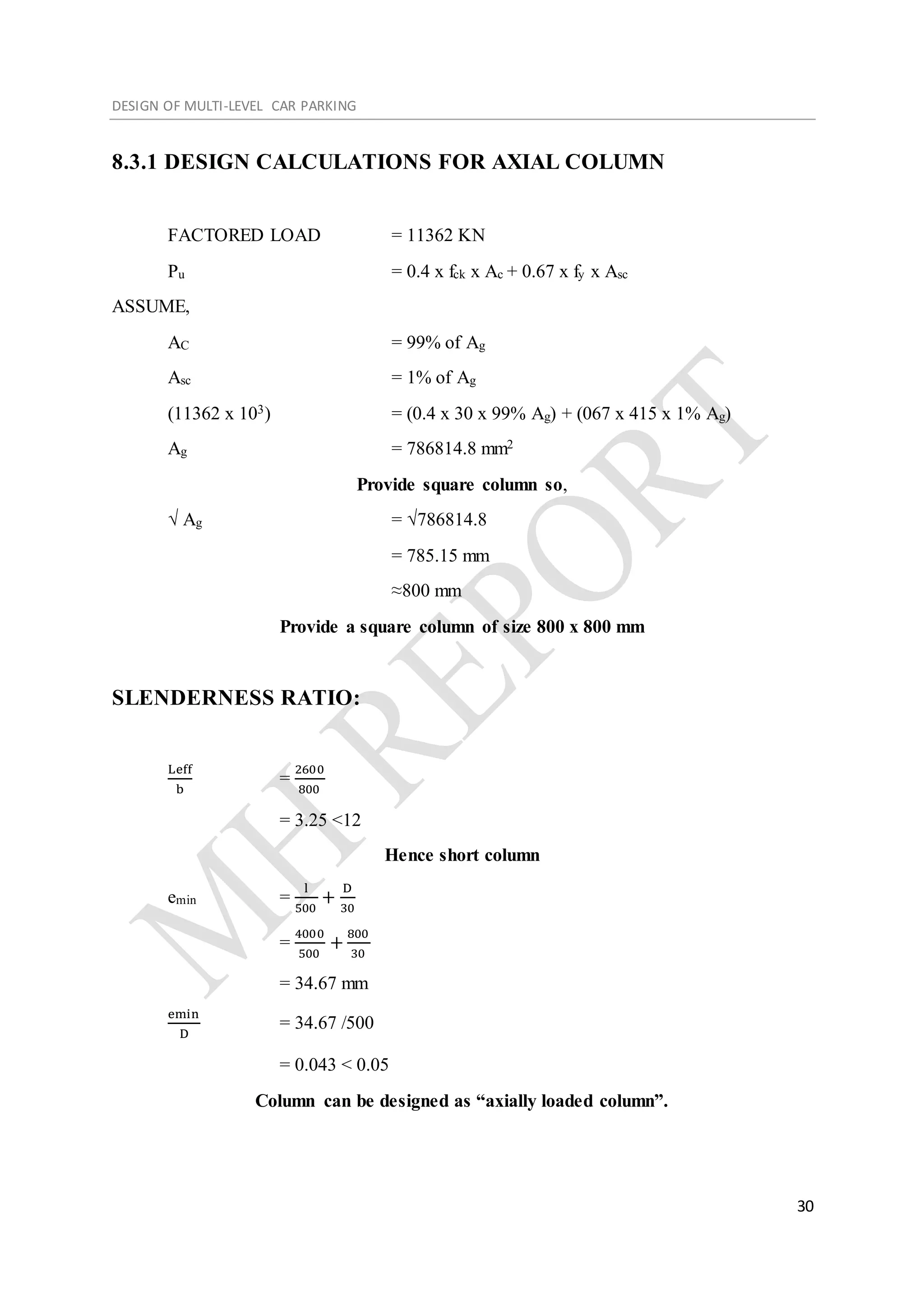 Design of Multi-storey car parking | DOCX