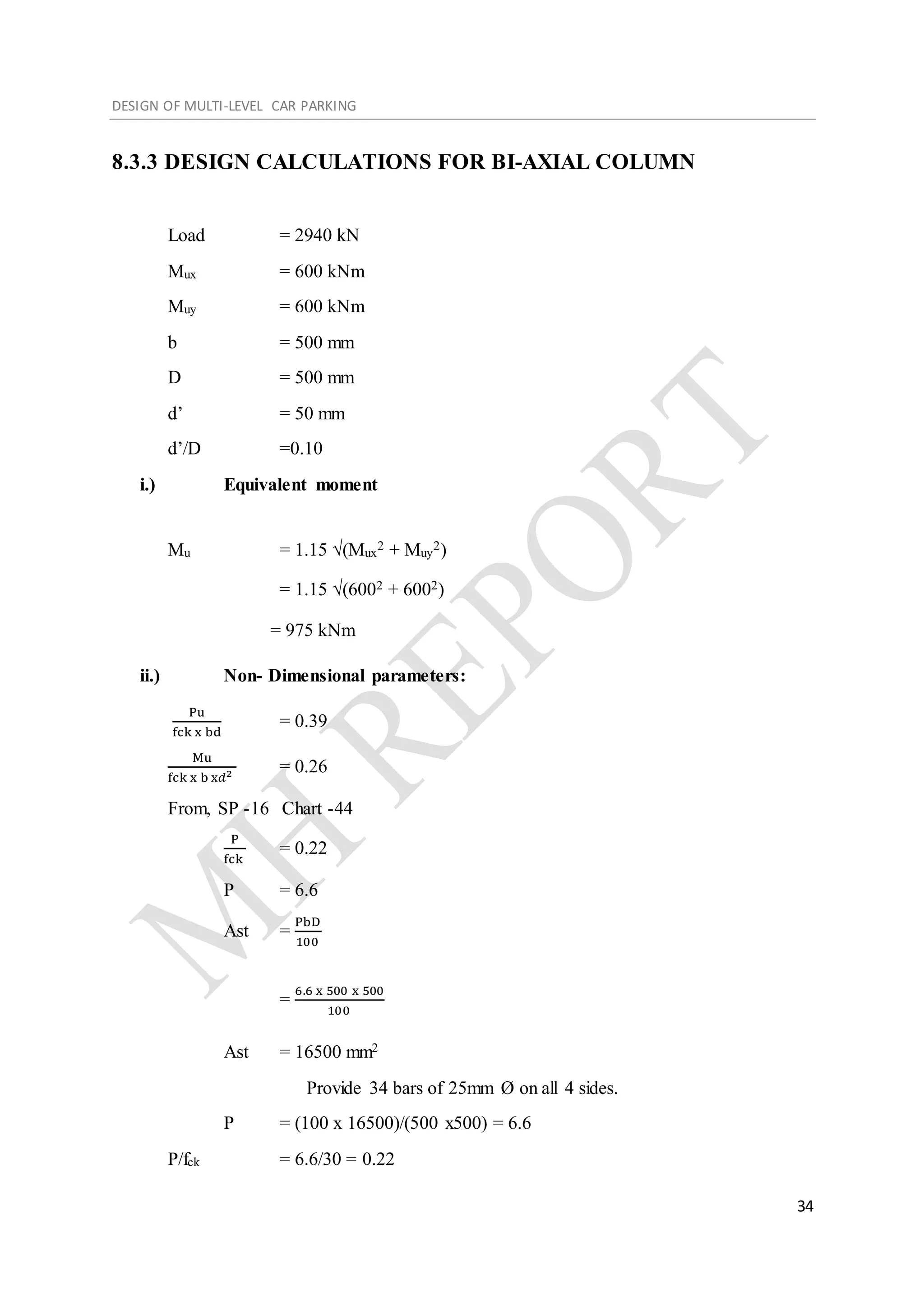 Design of Multi-storey car parking | DOCX