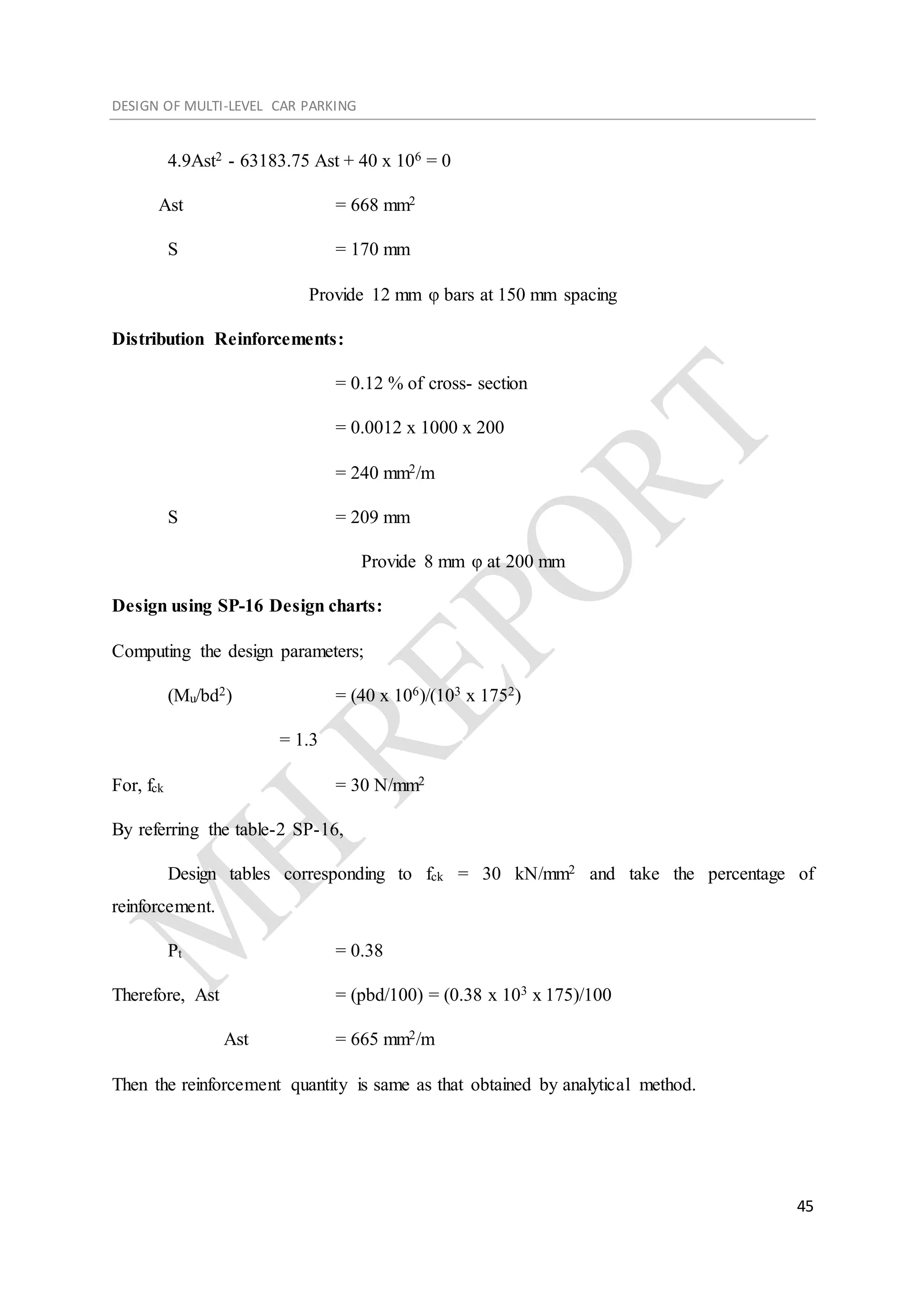 Design of Multi-storey car parking | DOCX