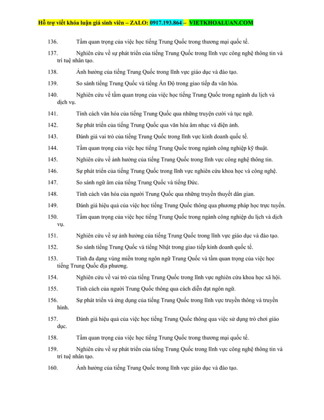 Kho 200 Đề Tài Khóa Luận Tốt Nghiệp Ngôn Ngữ Trung Quốc, 9 Điểm Từ Sinh Viên Khá Giỏi | DOCX