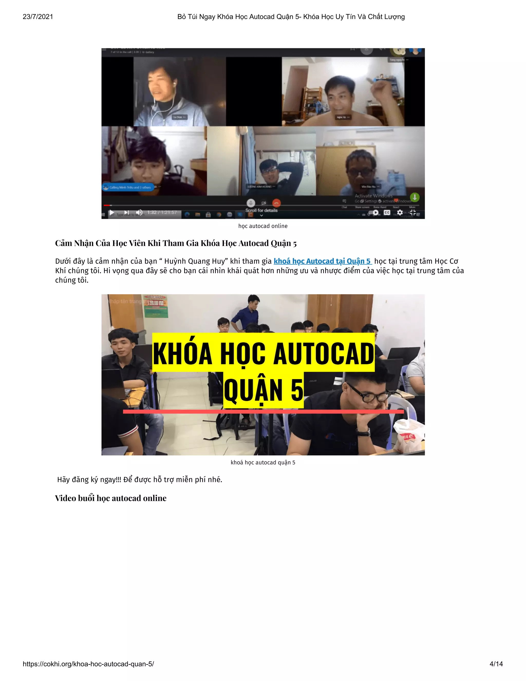 Khoa Hoc Autocad Quan 5 Khoa Hoc Uy Tin Va Chat Luong | PDF